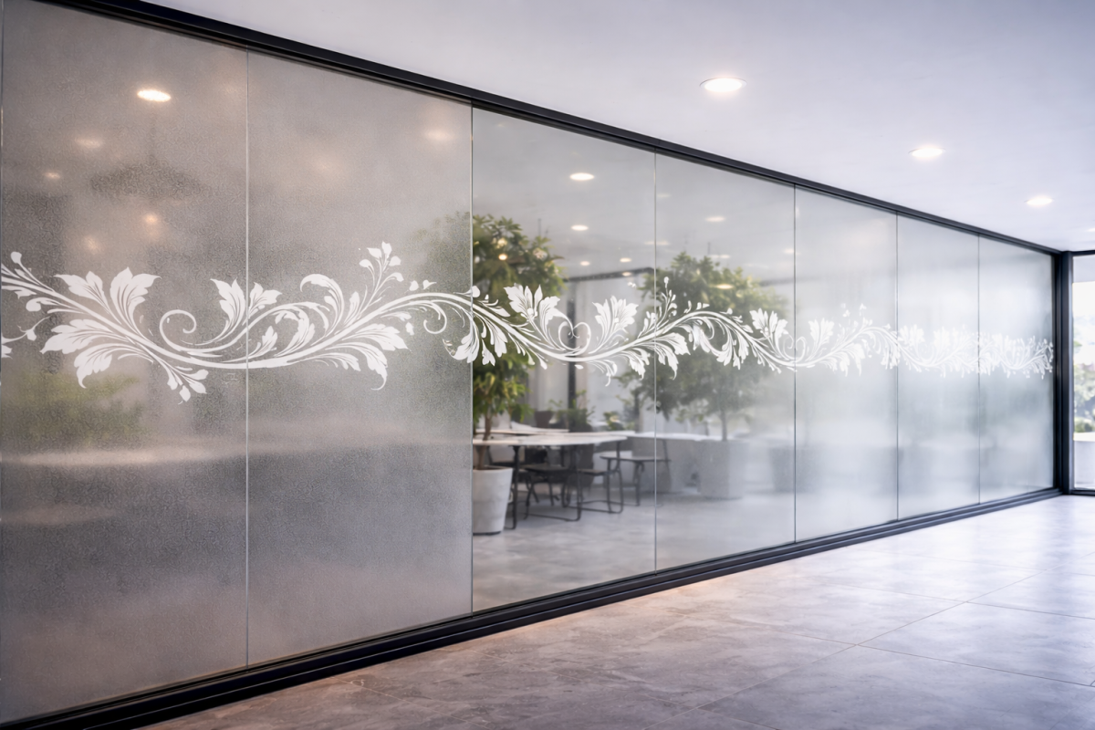 White Ink Printing on Sandblast Vinyl in South Africa – SFF | Window ...